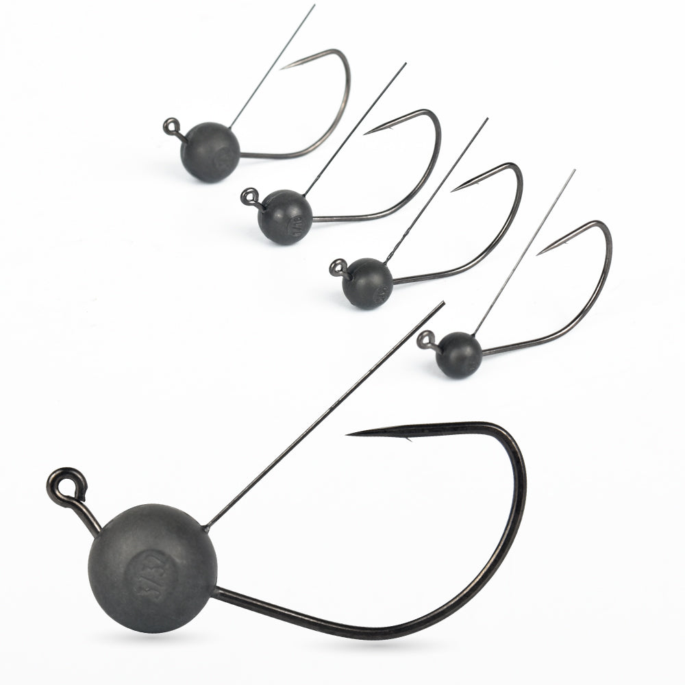 MUUNN Tungsten Wacky Weedless Ball Jig Heads, Wacky Rig/Texas Rig Hook ...